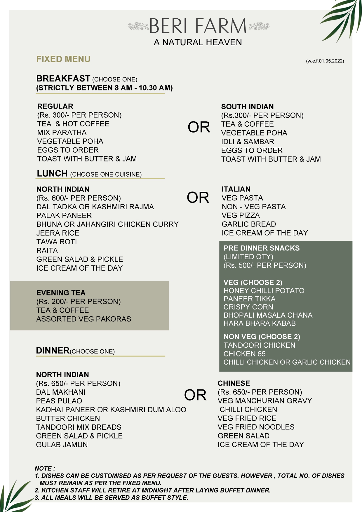 Menu – Beri farm